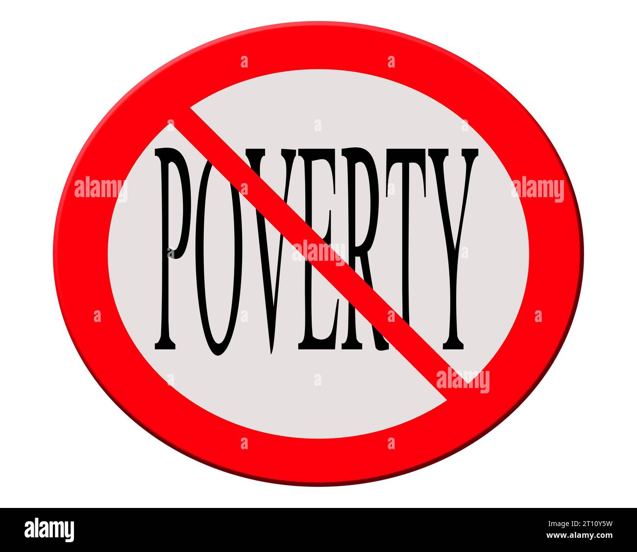 Digital illustration - Road sign - no poor/poverty Stock Photo - Alamy