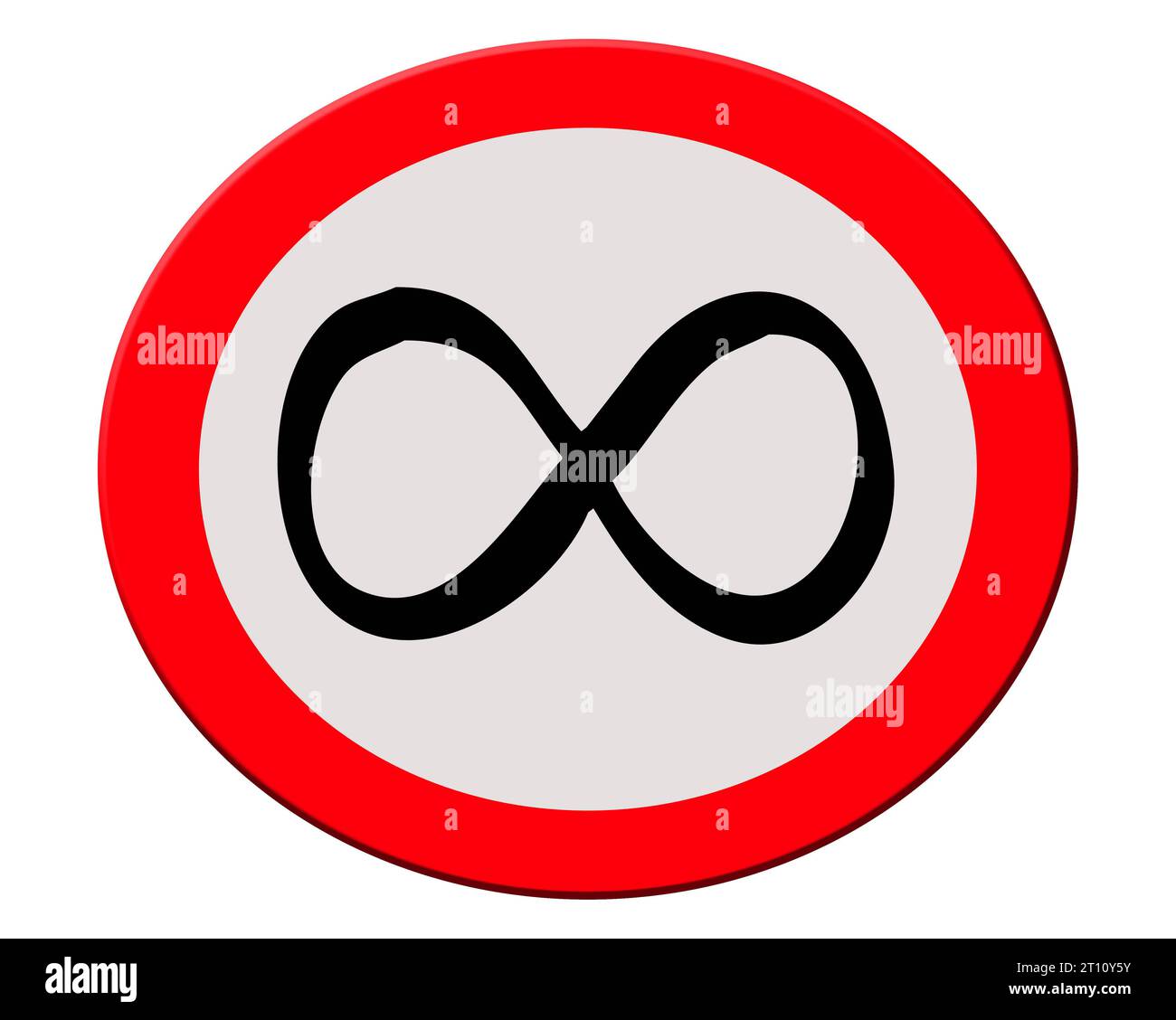 Warning sign infinity ahead Stock Photo - Alamy