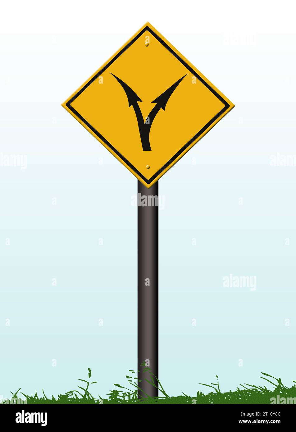 Digital Composition Concept - Fork in the road Sign decisions ahead ...