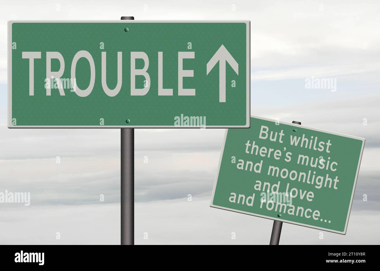 Digital illustration - Trouble ahead... but whilst there s music, and ...