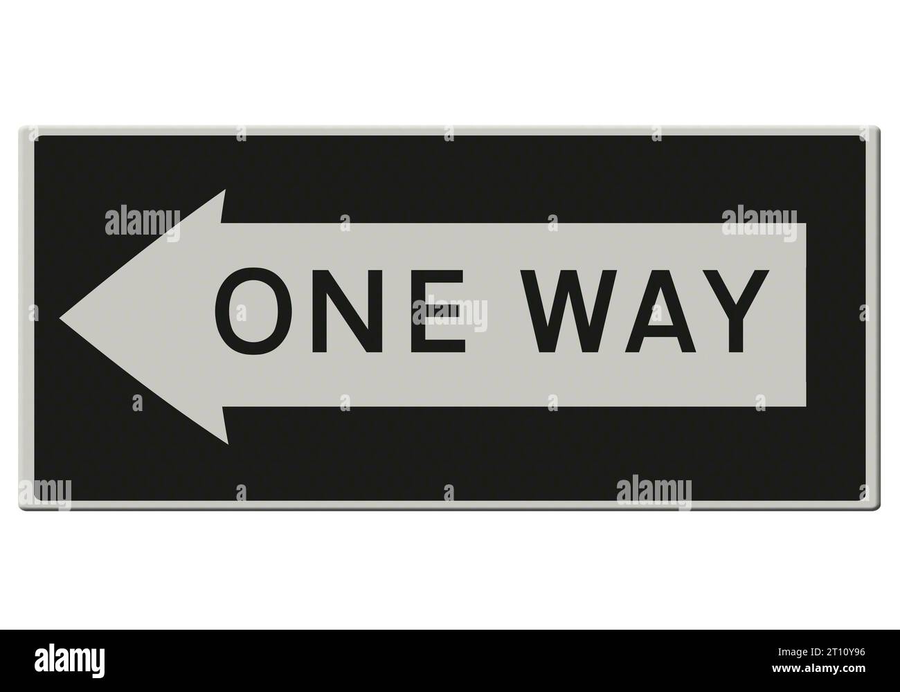 Digital illustration - Road sign cut out - One way left USA Stock Photo ...