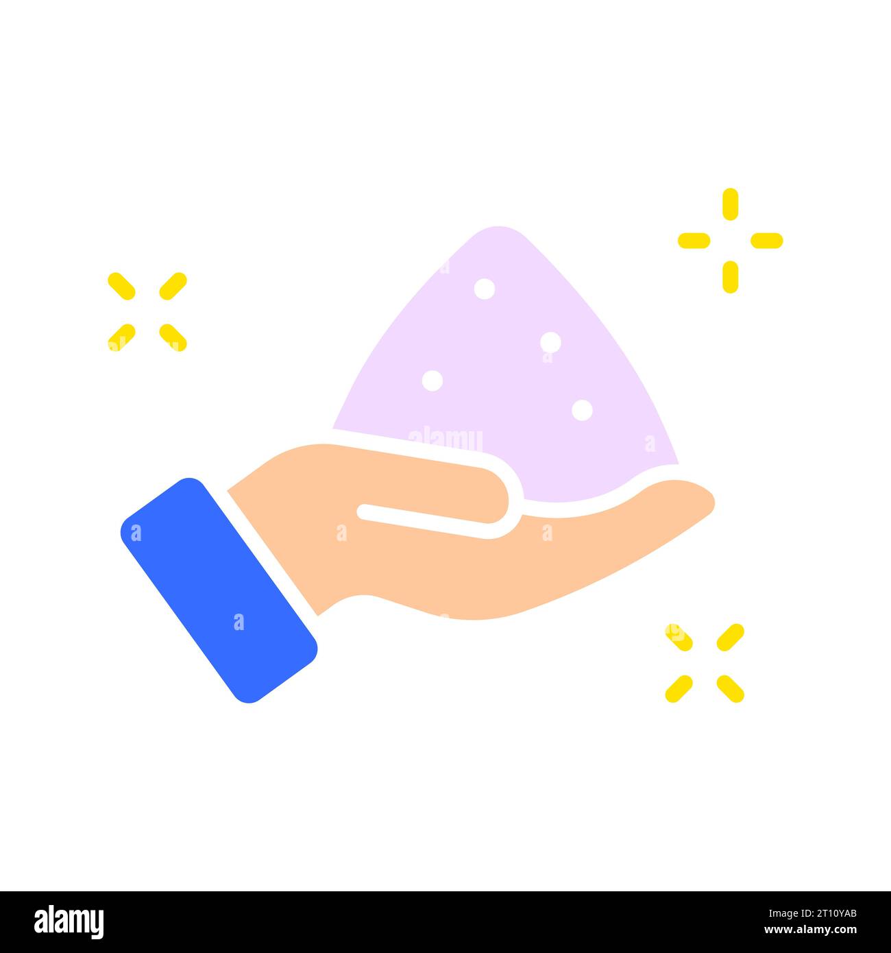 Hand holding sugar line icon. Sweetness, refined sugar, cube, caries ...