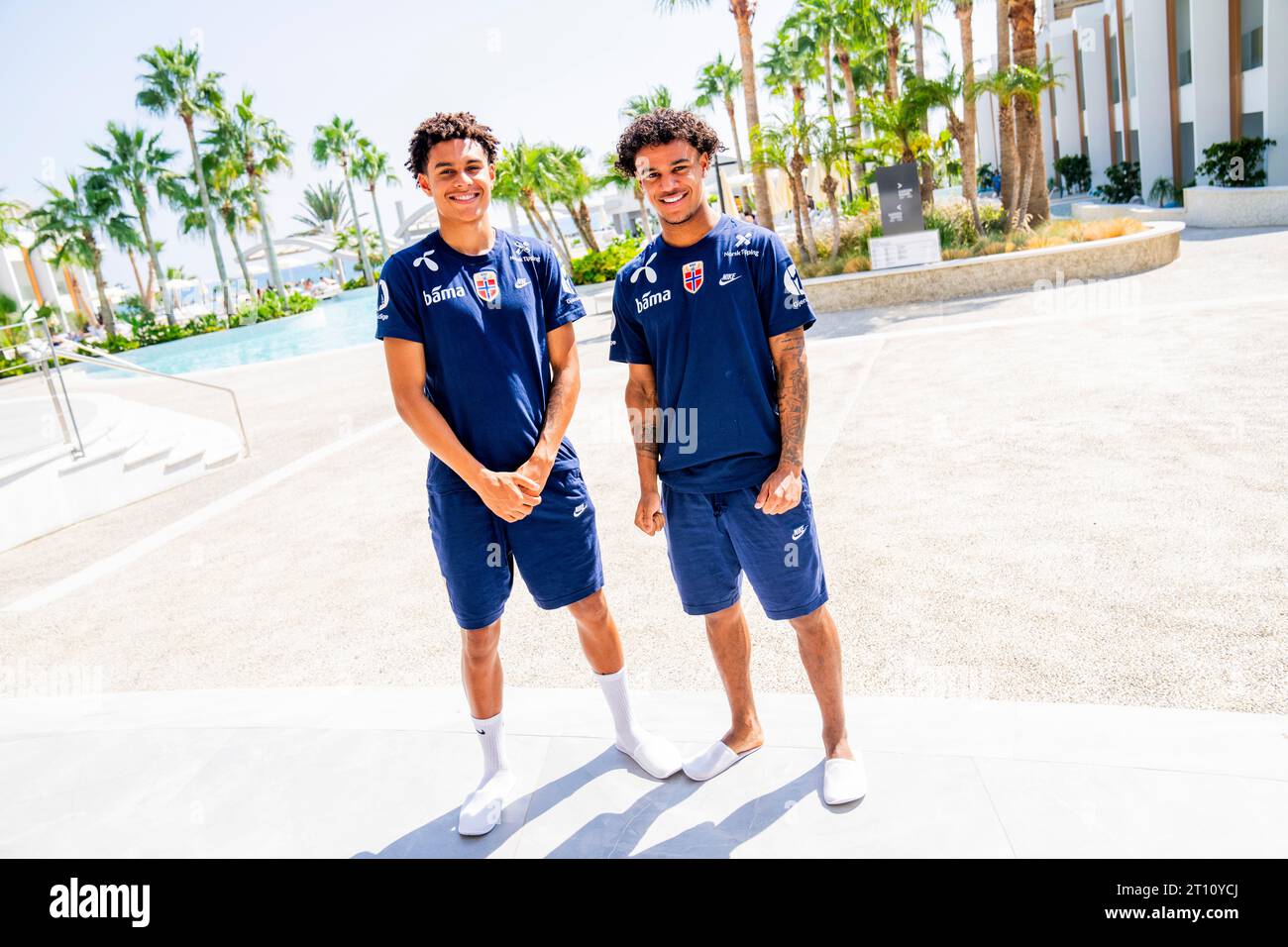 Larnaca, Cyprus 20231010.Antonio Nusa and Oscar Bob during a press ...
