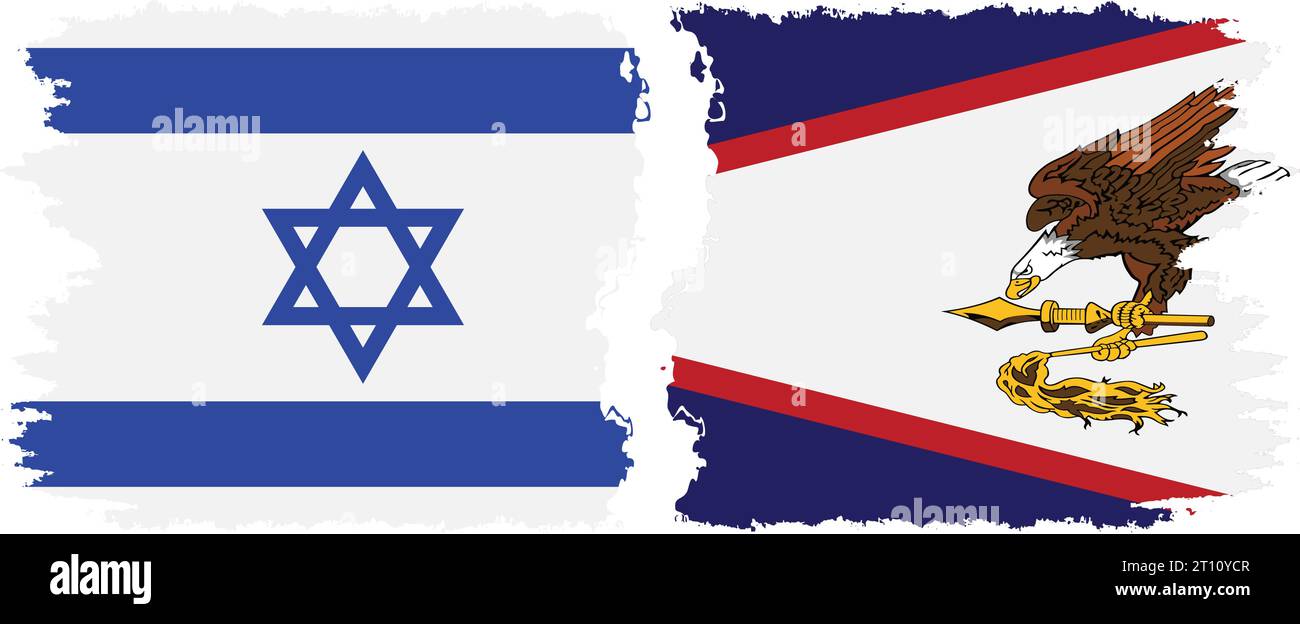American Samoa and Israel grunge flags connection, vector Stock Vector ...