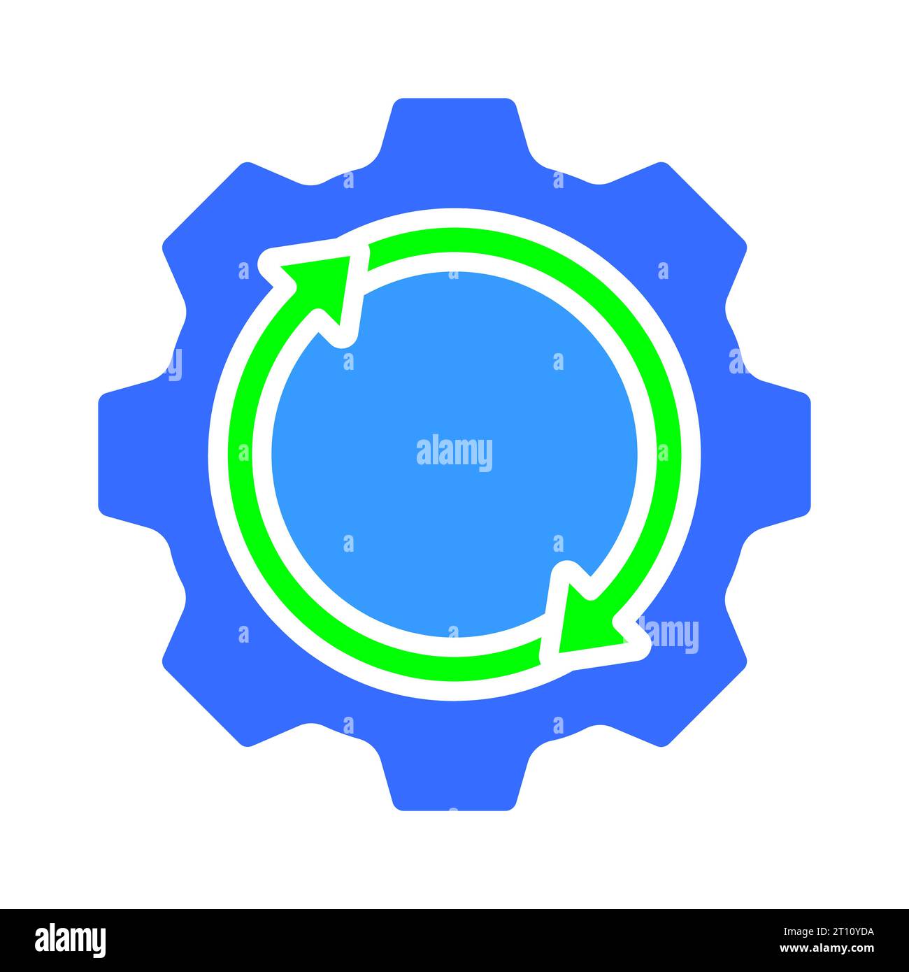 Gear with cycle line icon. Settings, options, adjustment, calibration ...