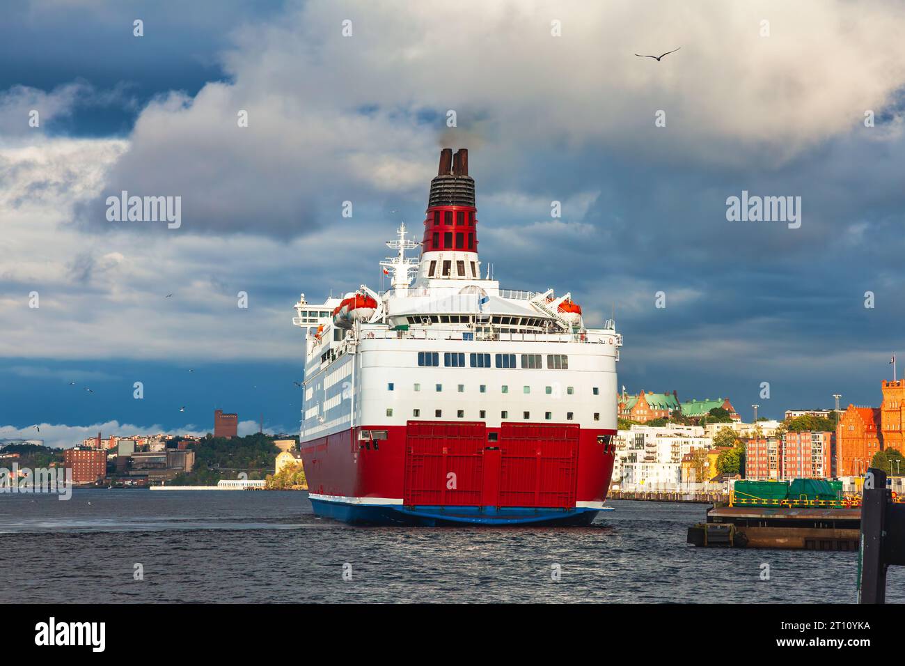 Cruise ferry arriving at the port of Stockholm in Sweden Stock Photo ...