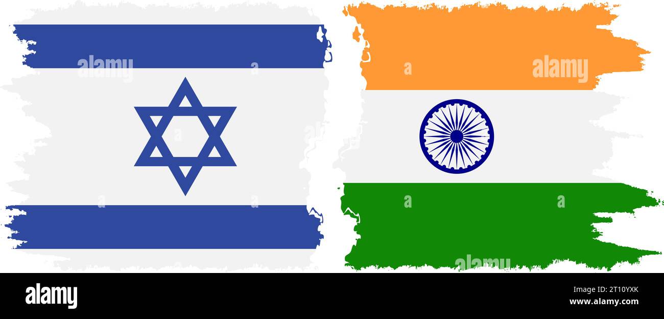 India and Israel grunge flags connection, vector Stock Vector Image ...