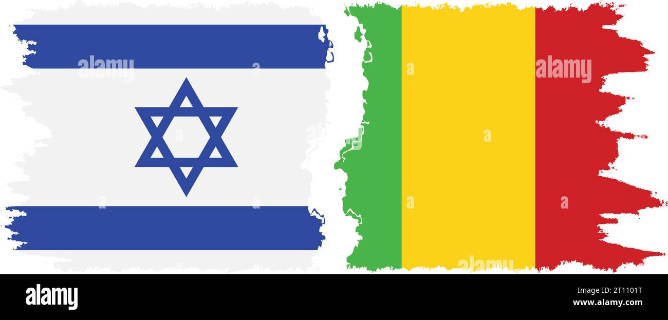 Mali and Israel grunge flags connection, vector Stock Vector Image ...