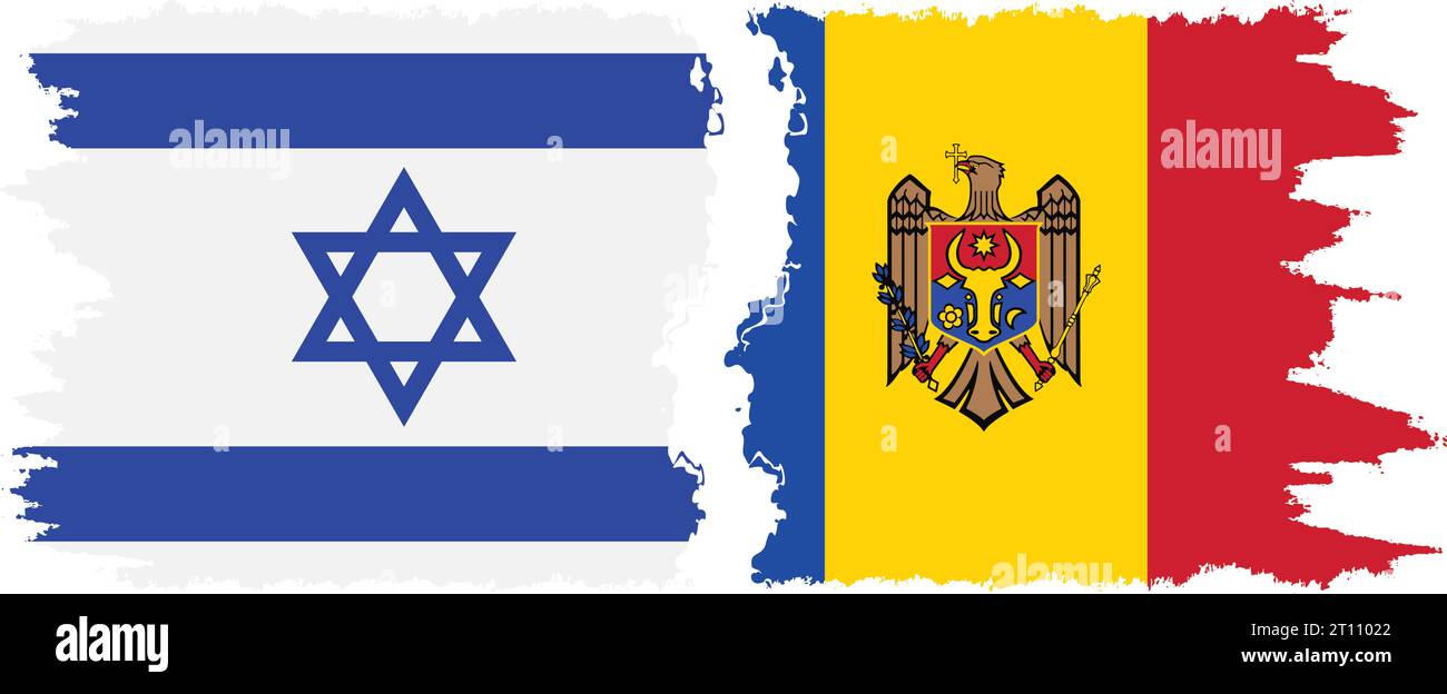 Moldova and Israel grunge flags connection, vector Stock Vector Image ...