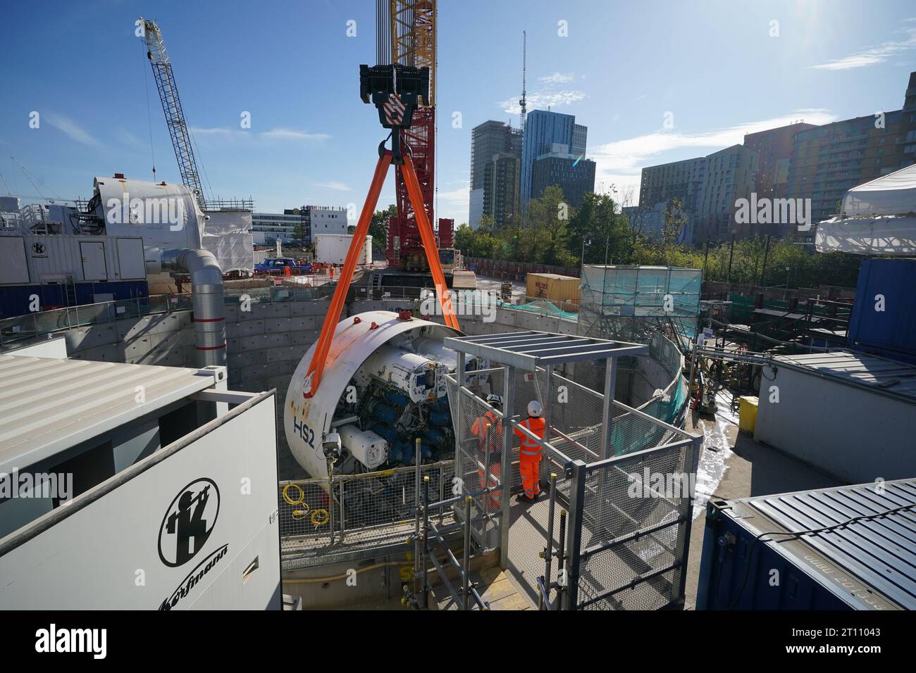 The front shield from the 2,000-tonne tunnel boring machine (TBM), as ...