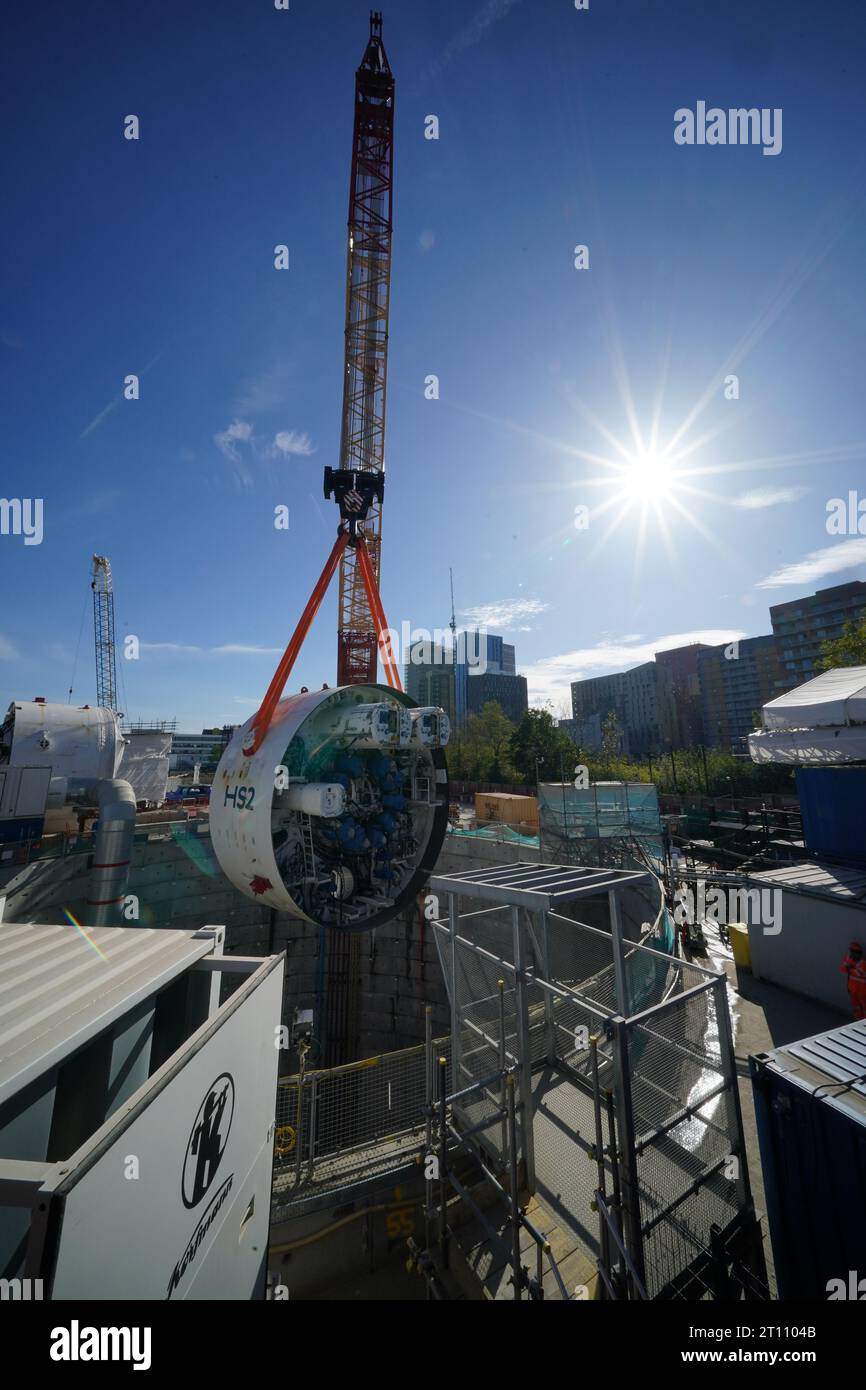 The front shield from the 2,000-tonne tunnel boring machine (TBM), as ...