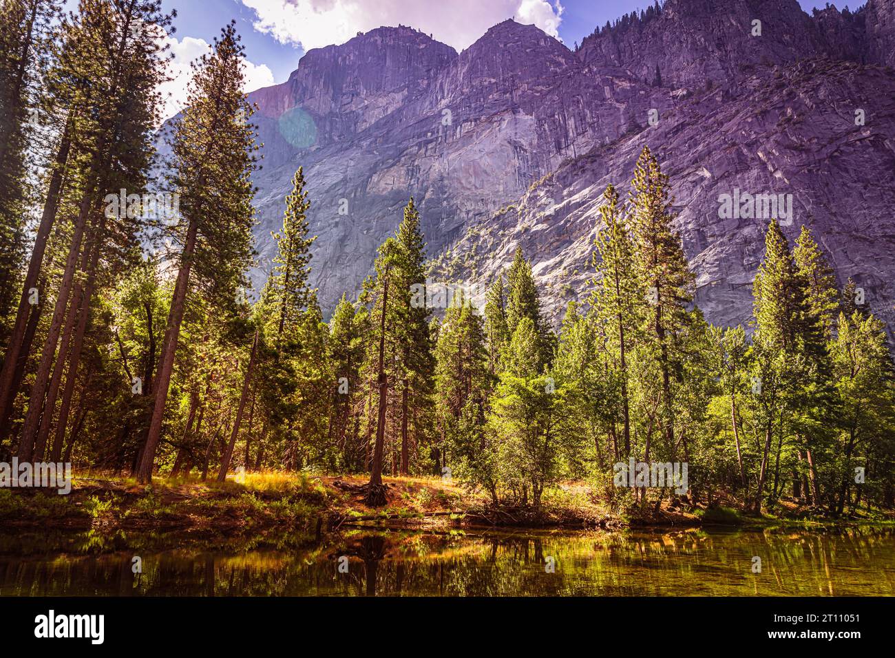The Merced River in Yosemite National Park. Beautiful views of ...