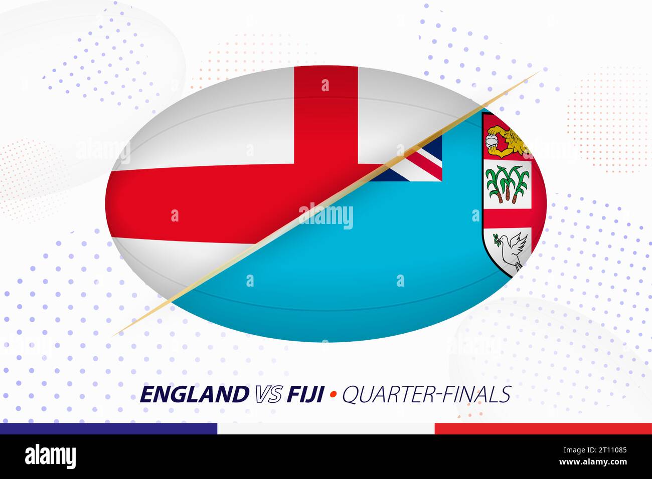 Rugby quarter-final match between England and Fiji, concept for rugby ...