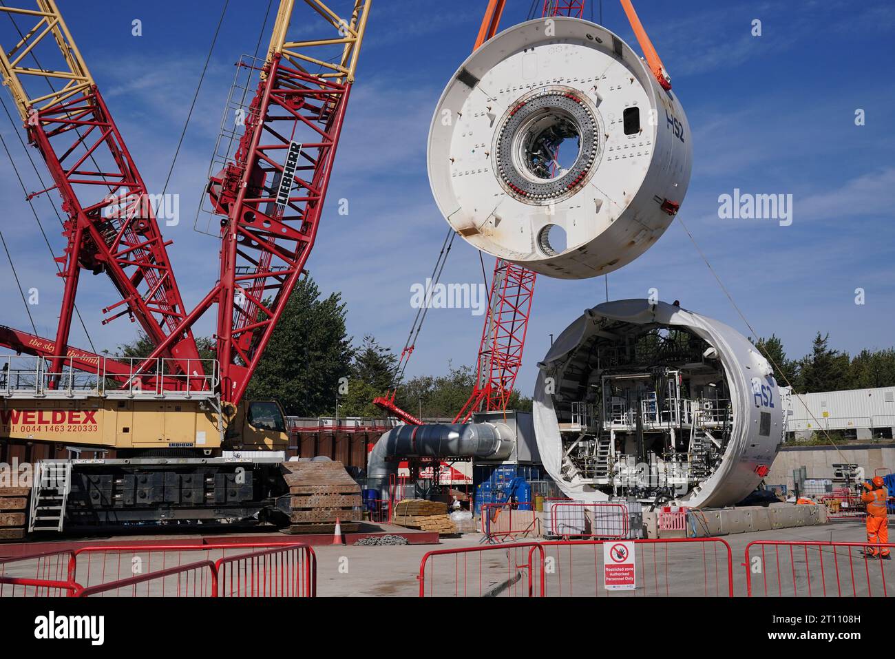 The front shield from the 2,000-tonne tunnel boring machine (TBM), as ...