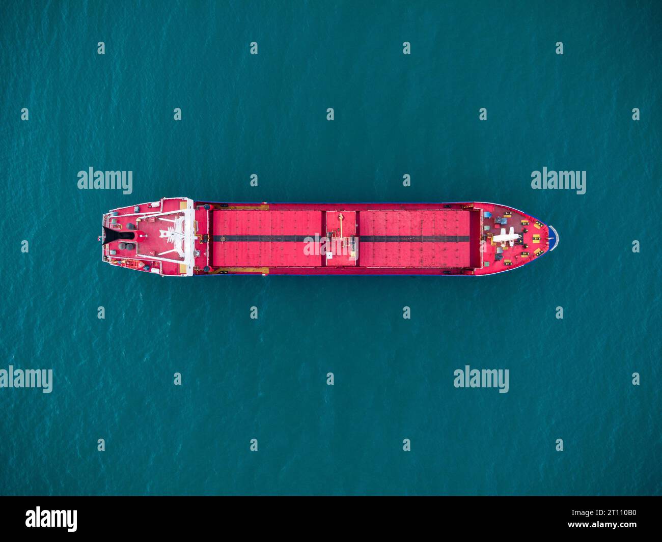 Large general cargo ship, Top down aerial Stock Photo - Alamy
