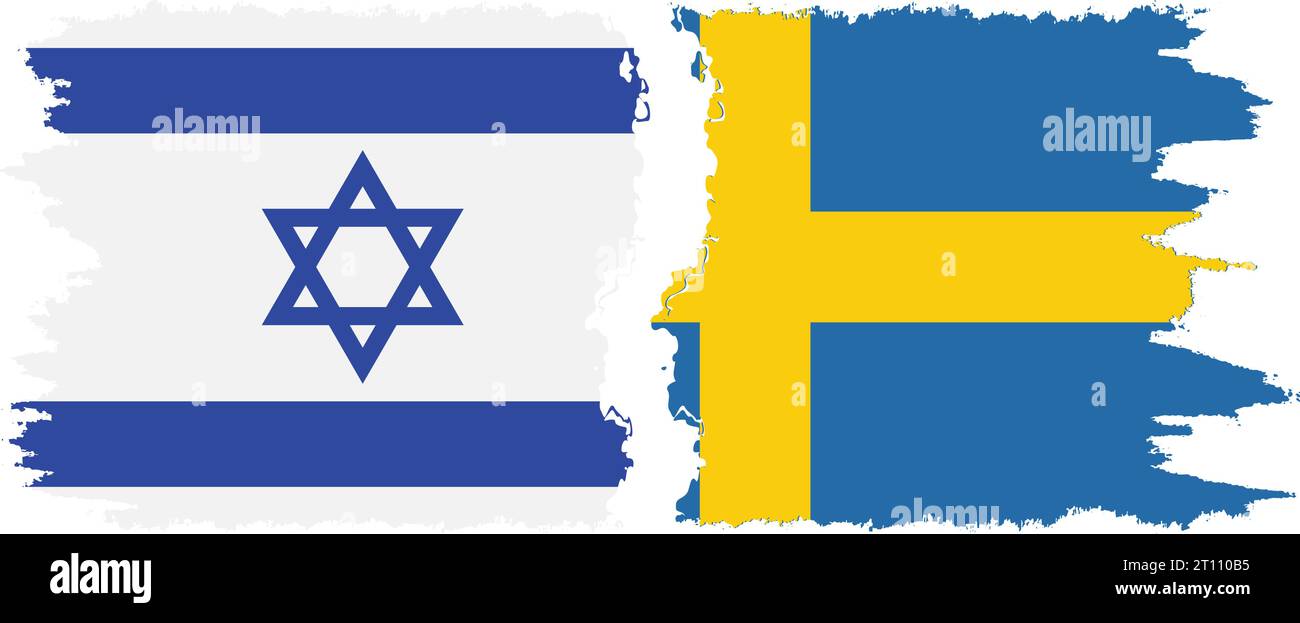 Sweden and Israel grunge flags connection, vector Stock Vector Image ...