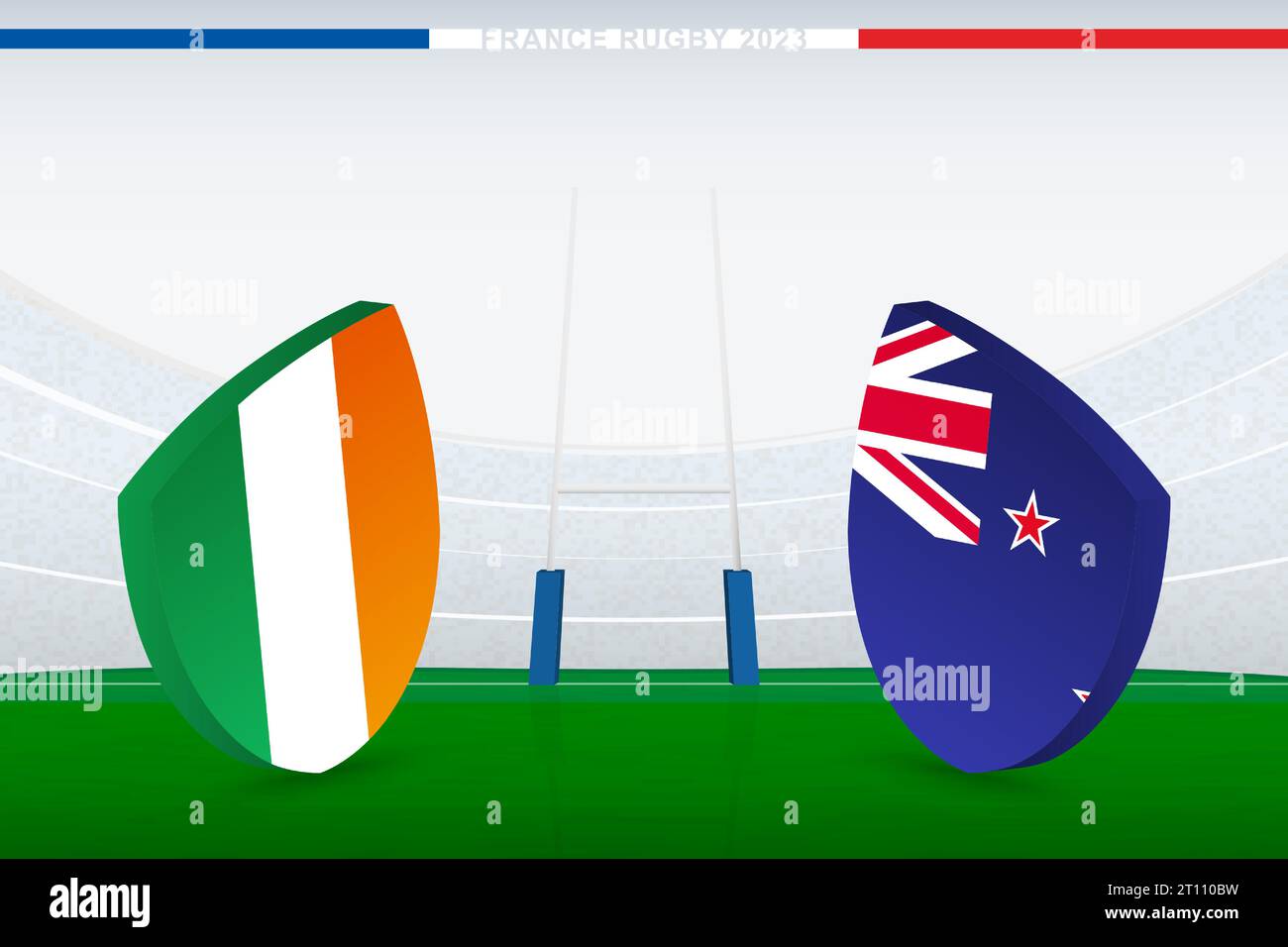 Quarter-final match between Ireland and New Zealand, illustration of ...