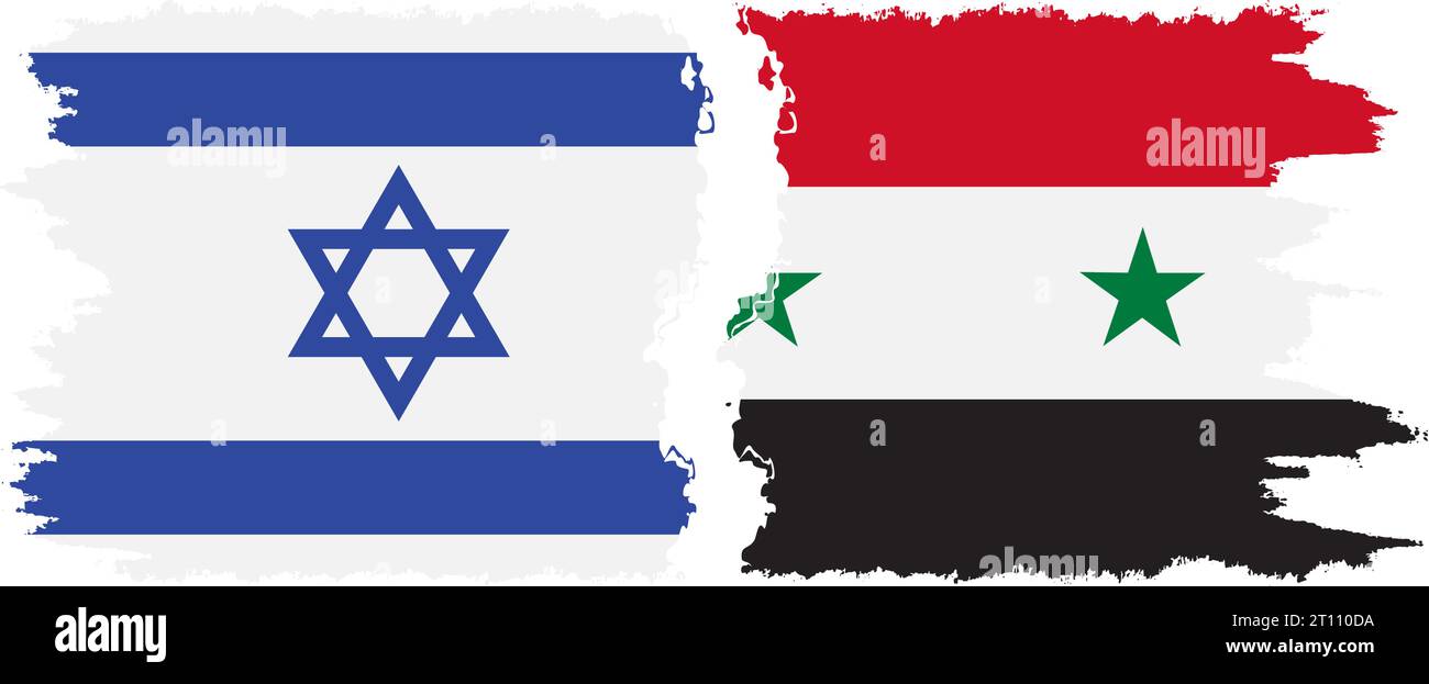 Syria and Israel grunge flags connection, vector Stock Vector Image ...