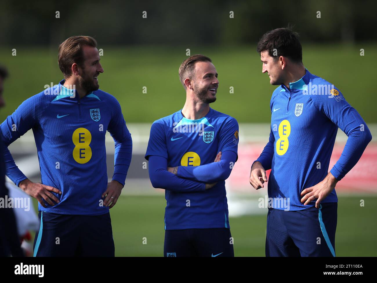 England's Harry Kane, James Maddison and Harry Maguire during a ...