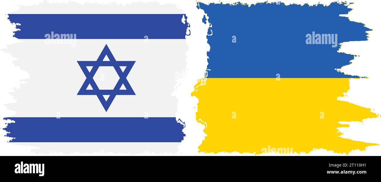 Ukraine and Israel grunge flags connection, vector Stock Vector Image ...