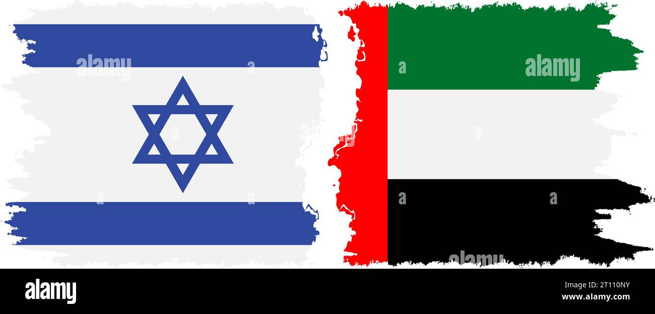 United Arab Emirates and Israel grunge flags connection, vector Stock ...