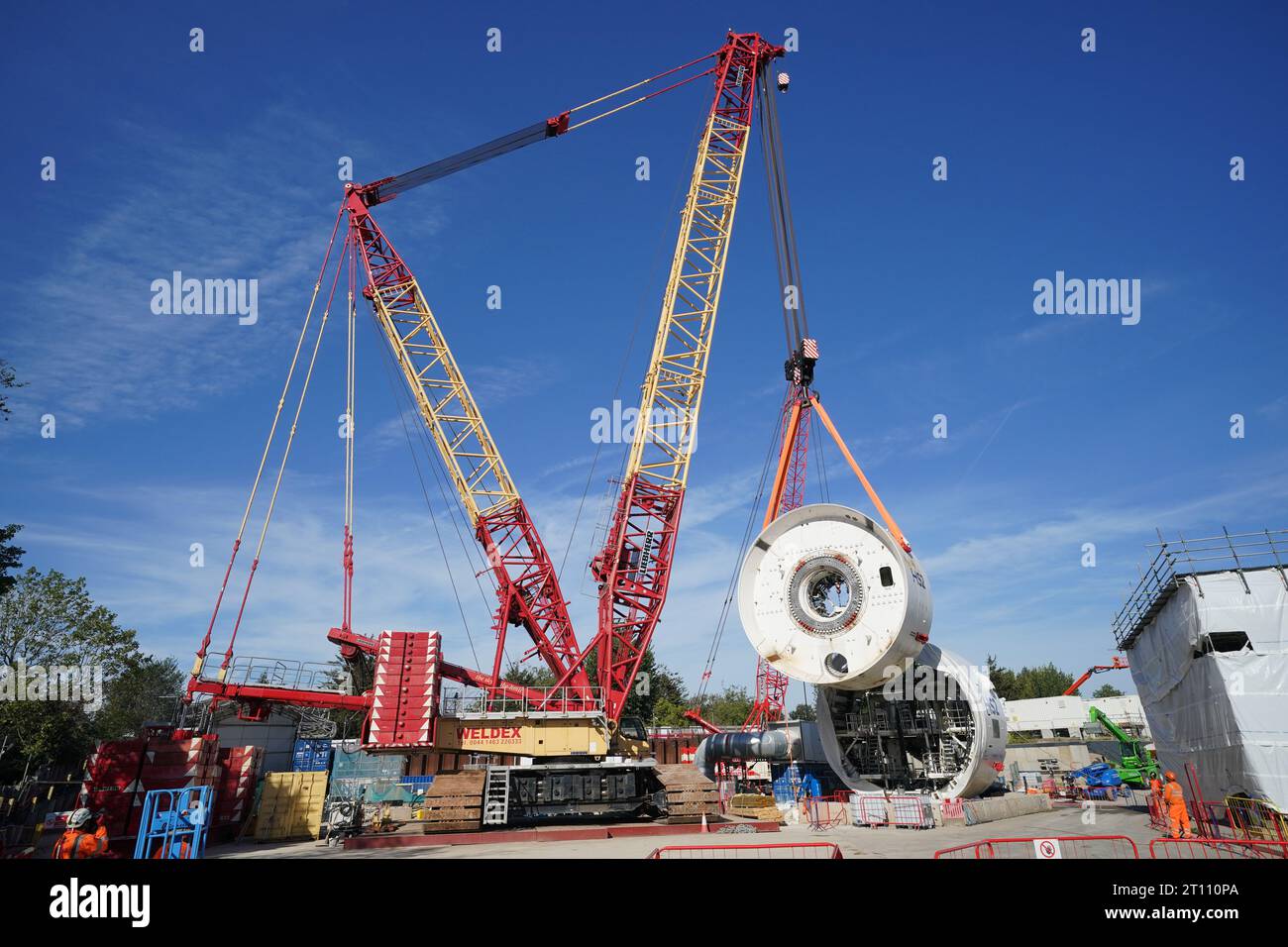 The front shield from the 2,000-tonne tunnel boring machine (TBM), as ...