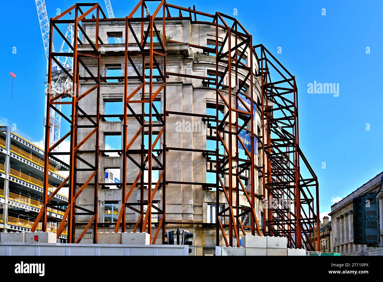 Bowmer & Kirkland building site in Newcastle city centre against deep ...
