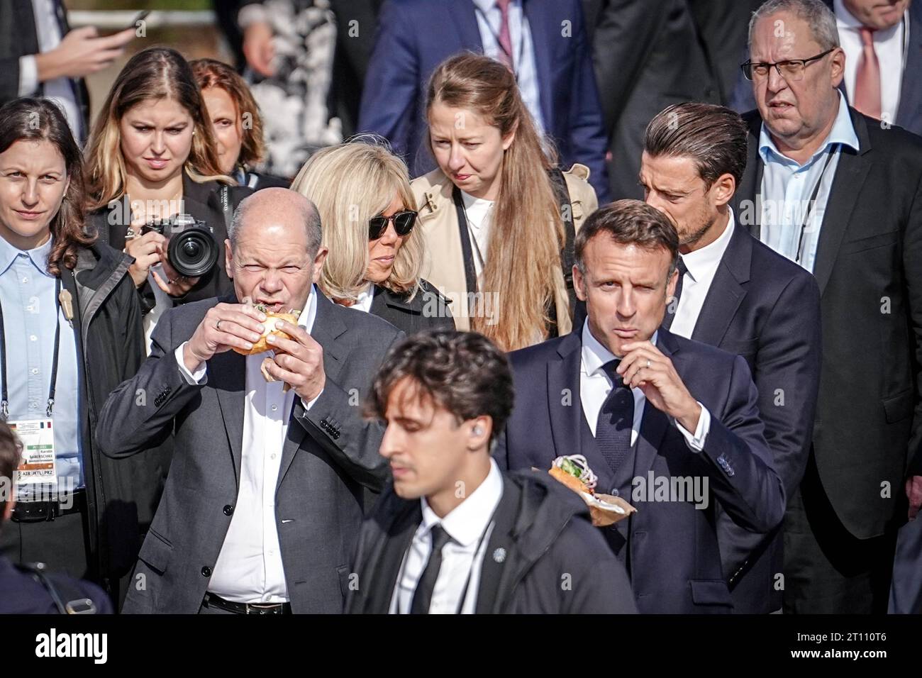 Hamburg, Germany. 10th Oct, 2023. French President Emmanuel Macron (3rd ...