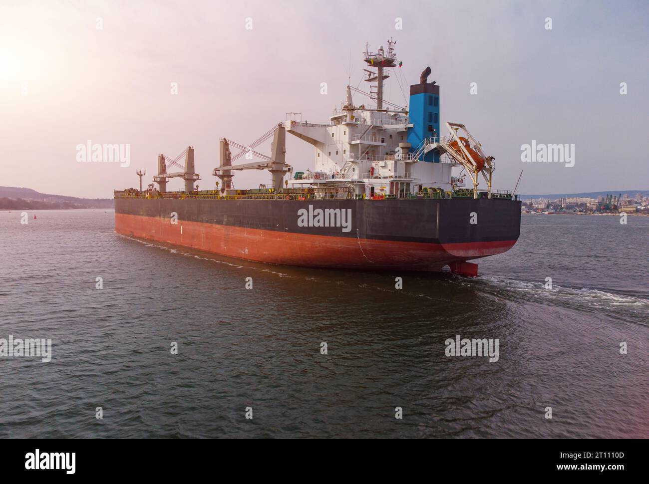 Large general cargo ship tanker bulk carrier, aerial view Stock Photo ...