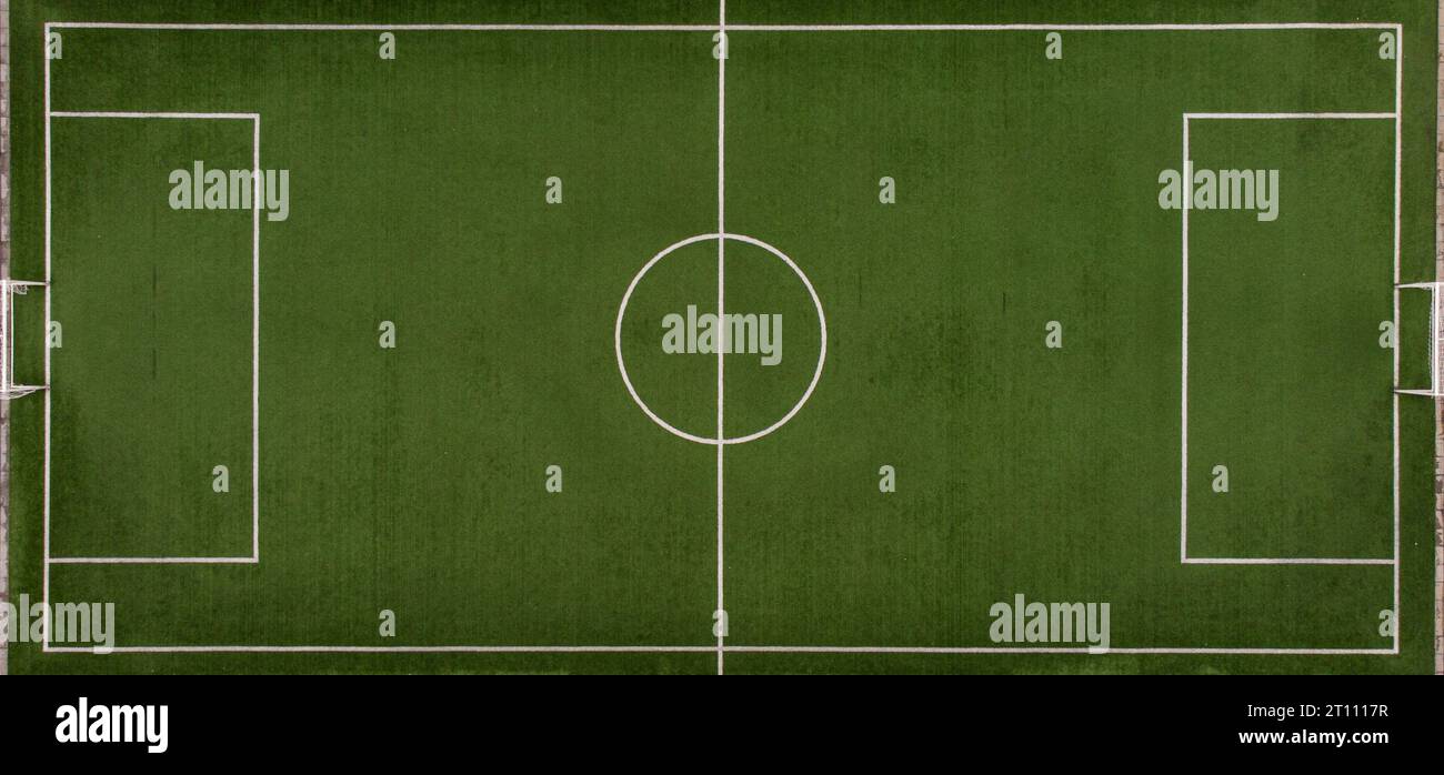 Aerial view of a empty football court Stock Photo - Alamy