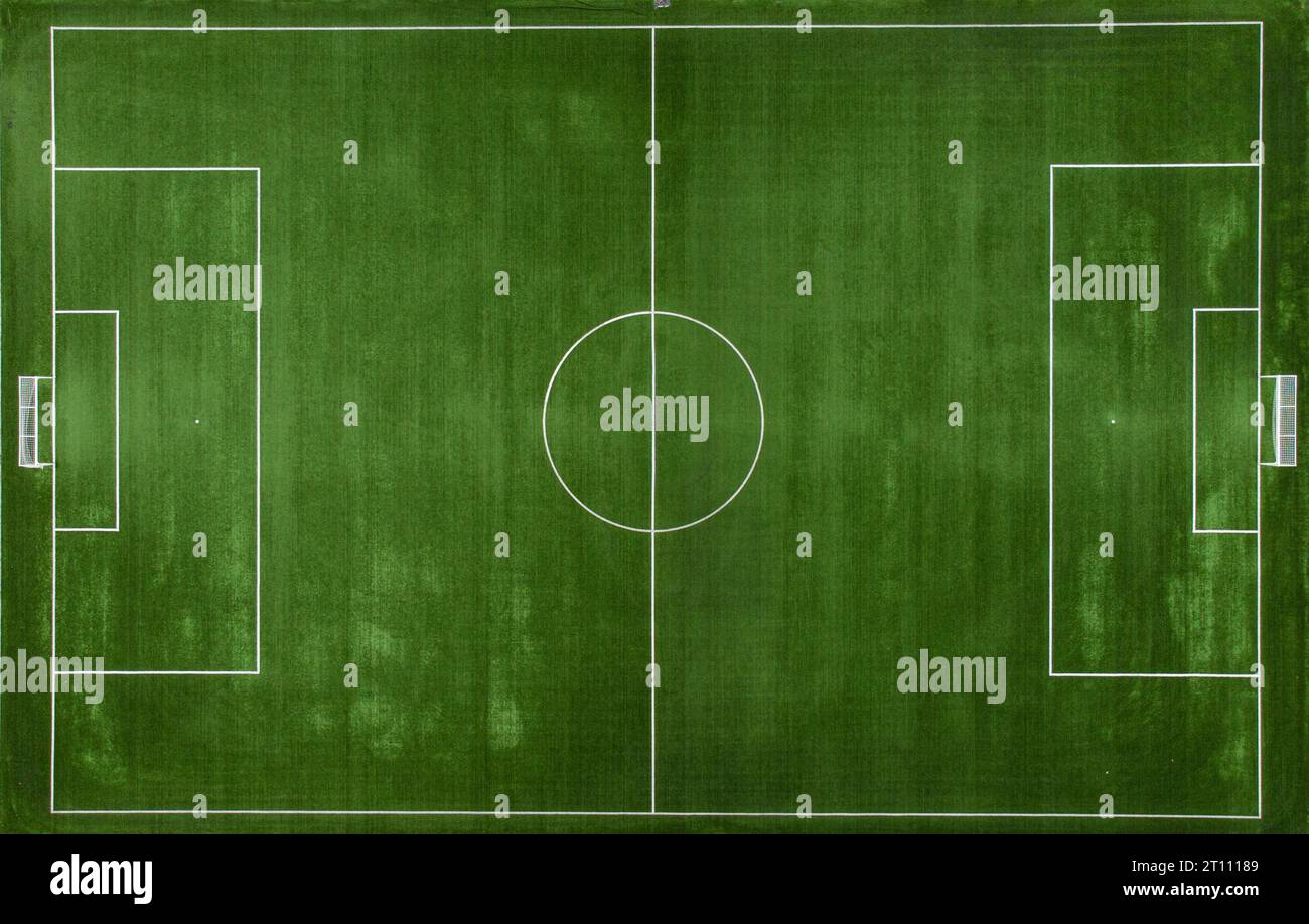Aerial view of a empty football court Stock Photo - Alamy