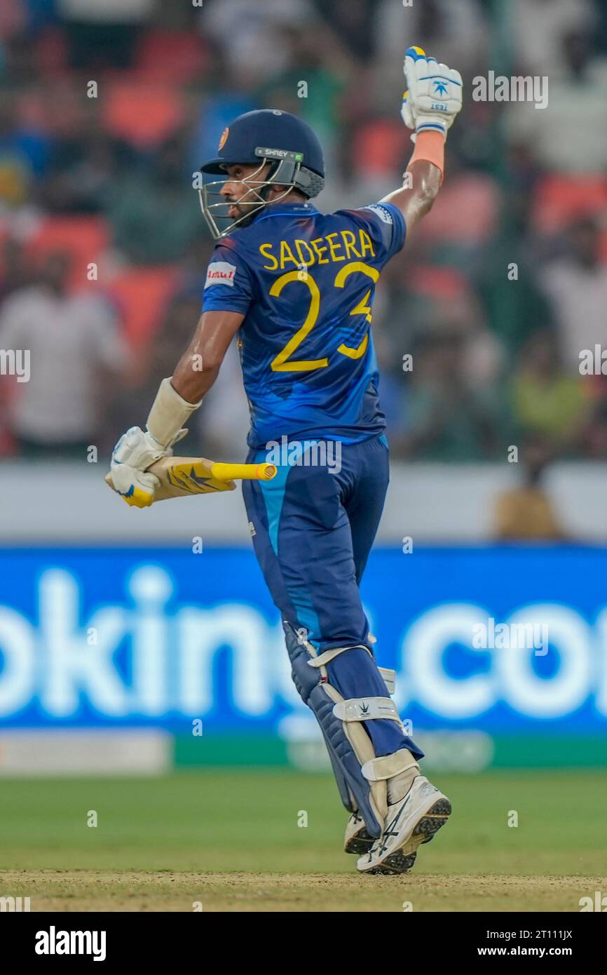 Sri Lanka's Sadeera Samarawickrama celebrates his century during the ...