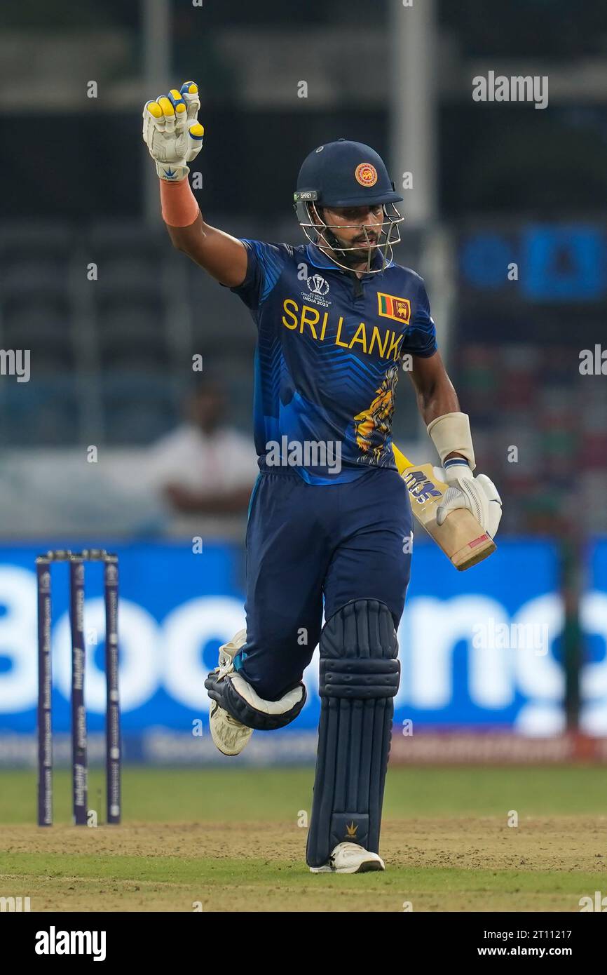 Sri Lanka's Sadeera Samarawickrama celebrates his century during the ...