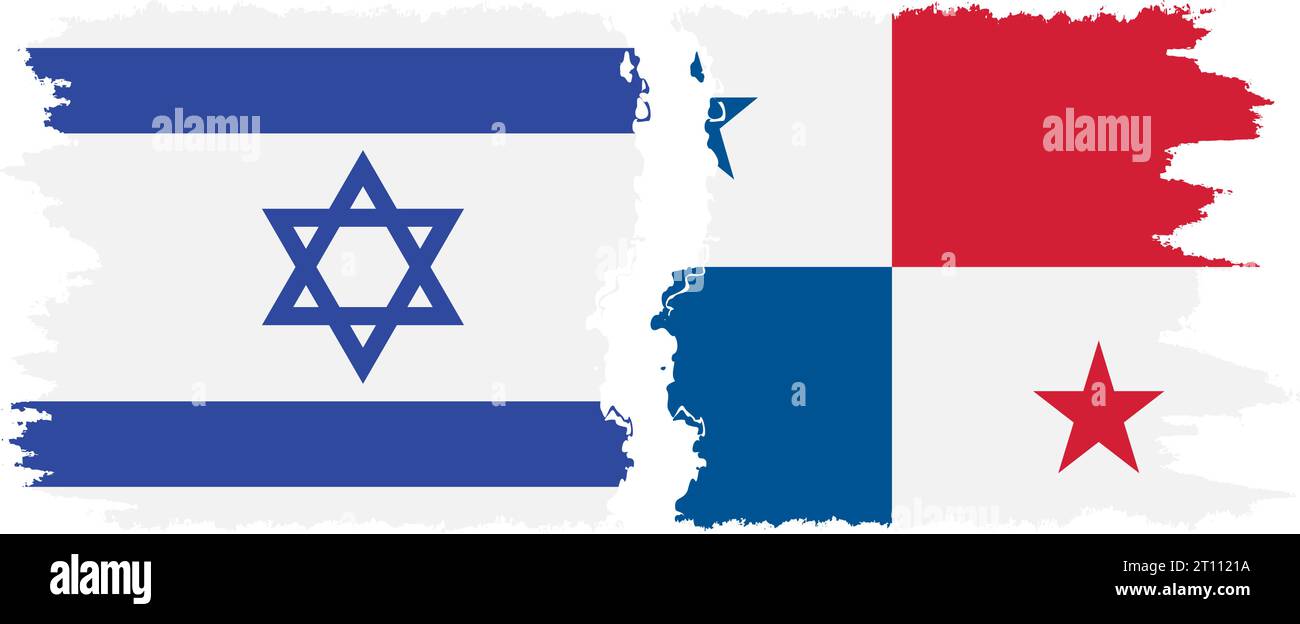 Panama and Israel grunge flags connection, vector Stock Vector Image ...
