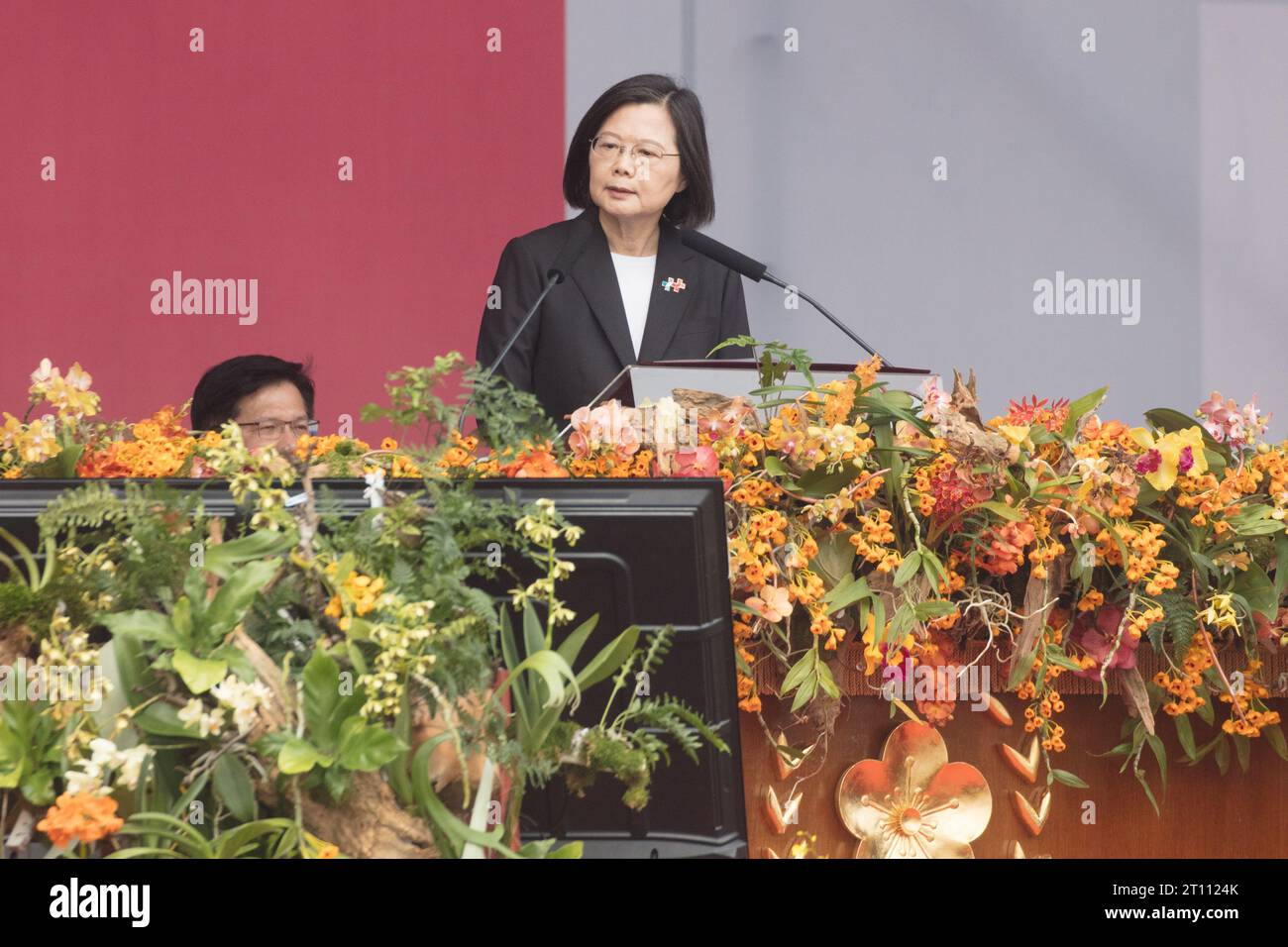 Taiwan President Tsai Ing-wen speaks during National Day(Double ten day ...