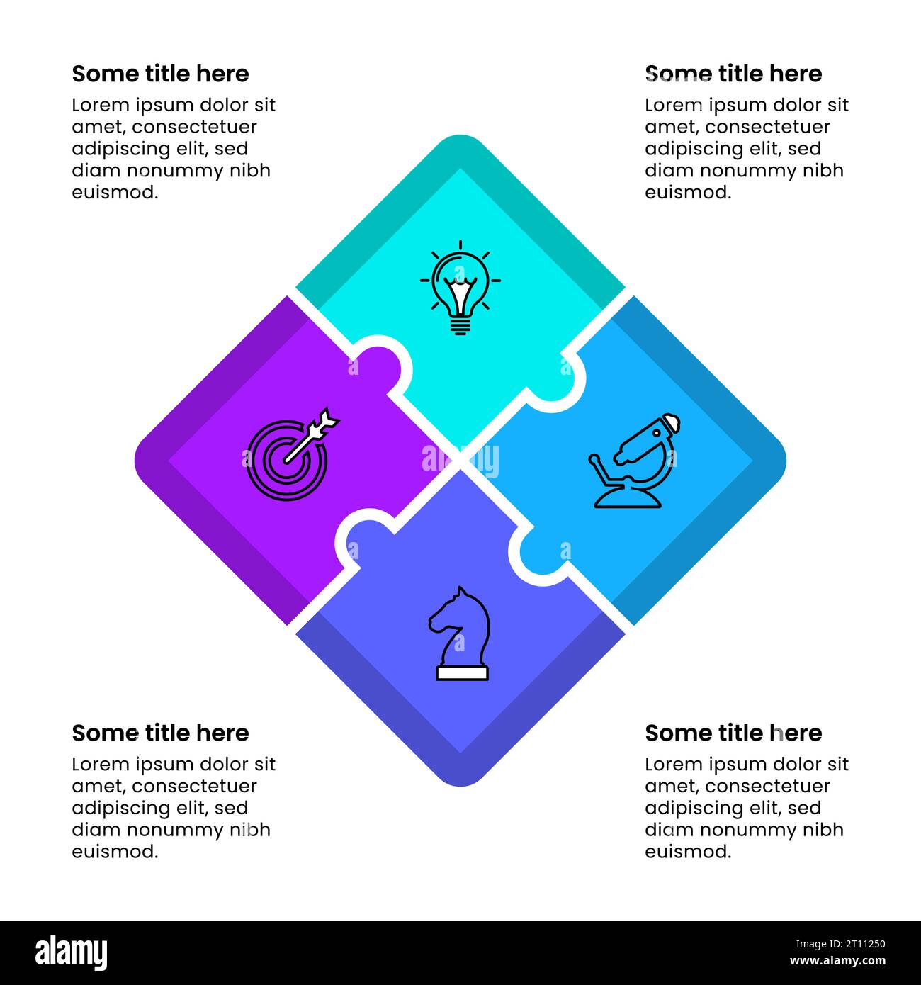Infographic template with icons and 4 options or steps. Puzzle. Can be ...