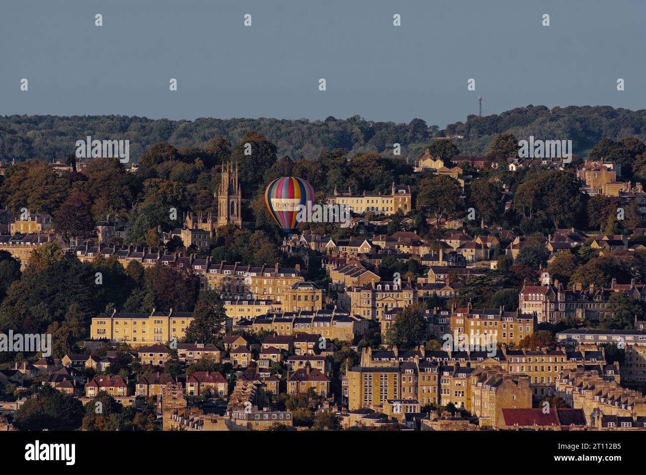Hot Air Balloon over Bath Stock Photo - Alamy