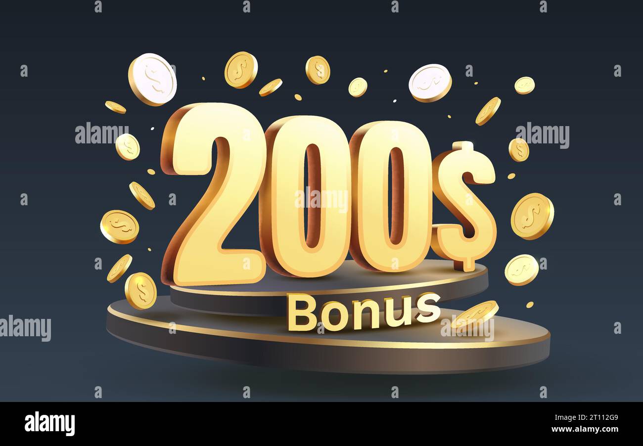 Bonus 200 dollar and coins coupon special voucher, Check banner special ...