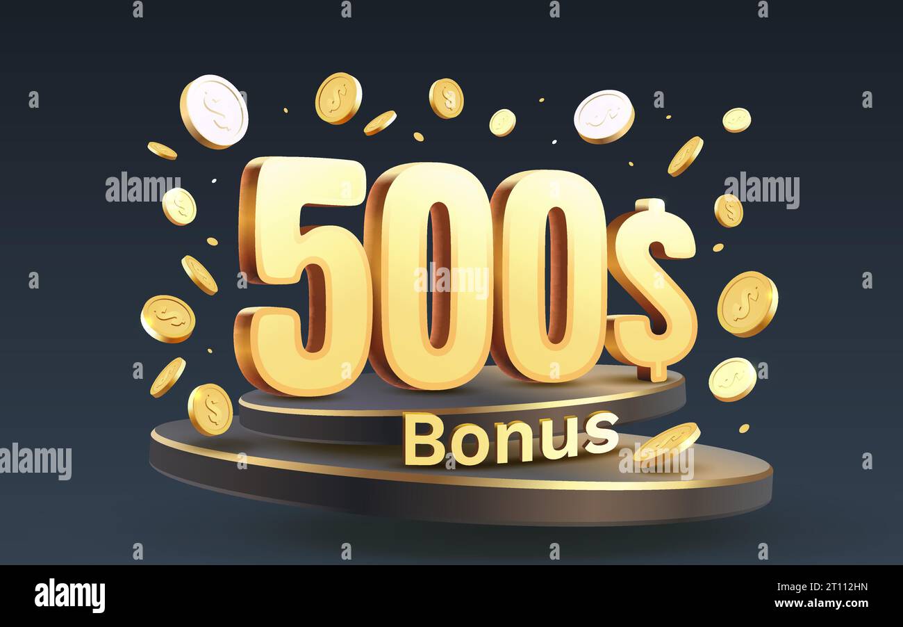 Bonus 500 dollar and coins coupon special voucher, Check banner special ...