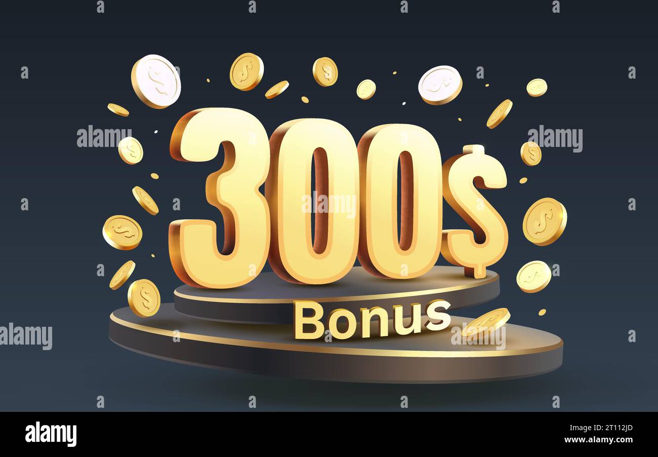 Bonus 300 dollar and coins coupon special voucher, Check banner special ...