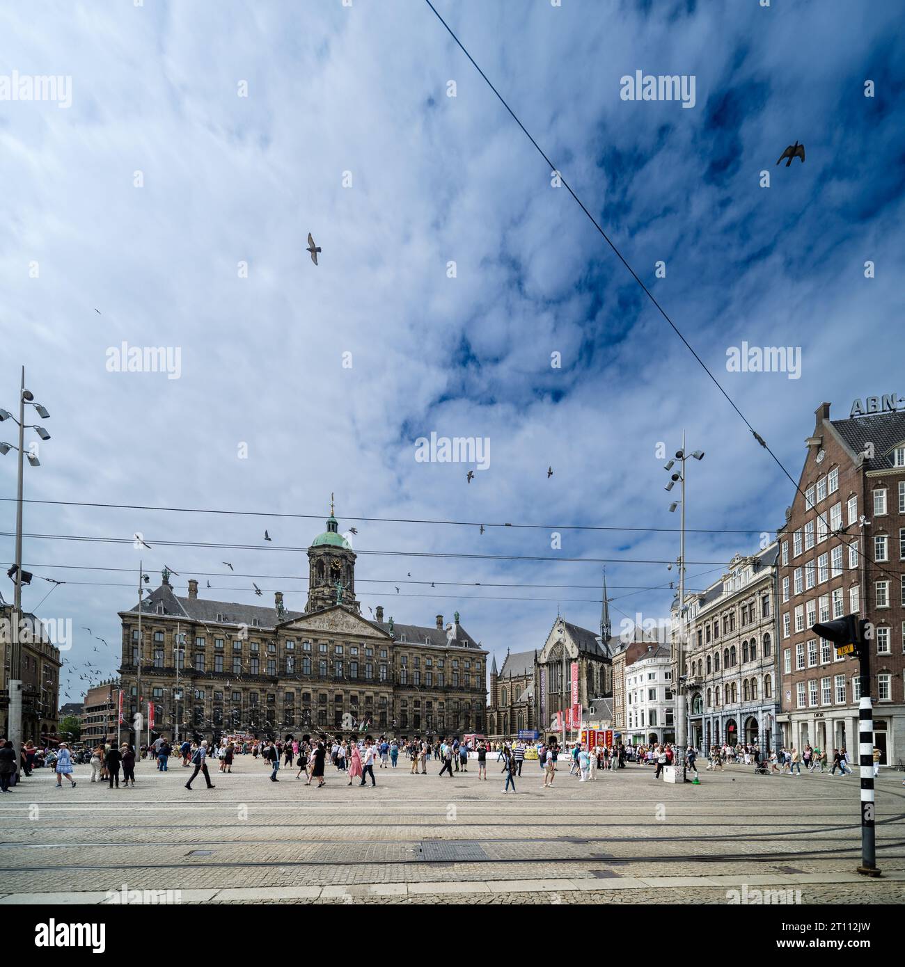 Public Paza Dam Square , De Dam, featuring a Royal Palace Stock Photo ...