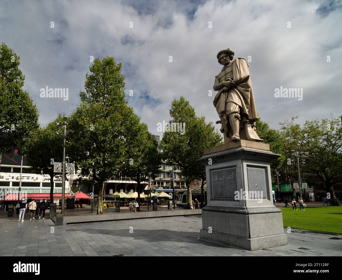 The Rembrandt statue by sculptor Louis Royer in Rembrandtplein ...