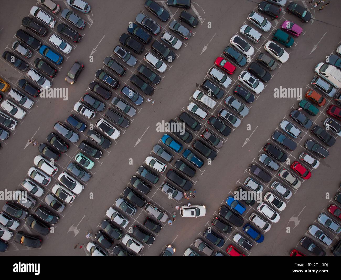Aerial top down view of automobile parking Stock Photo - Alamy
