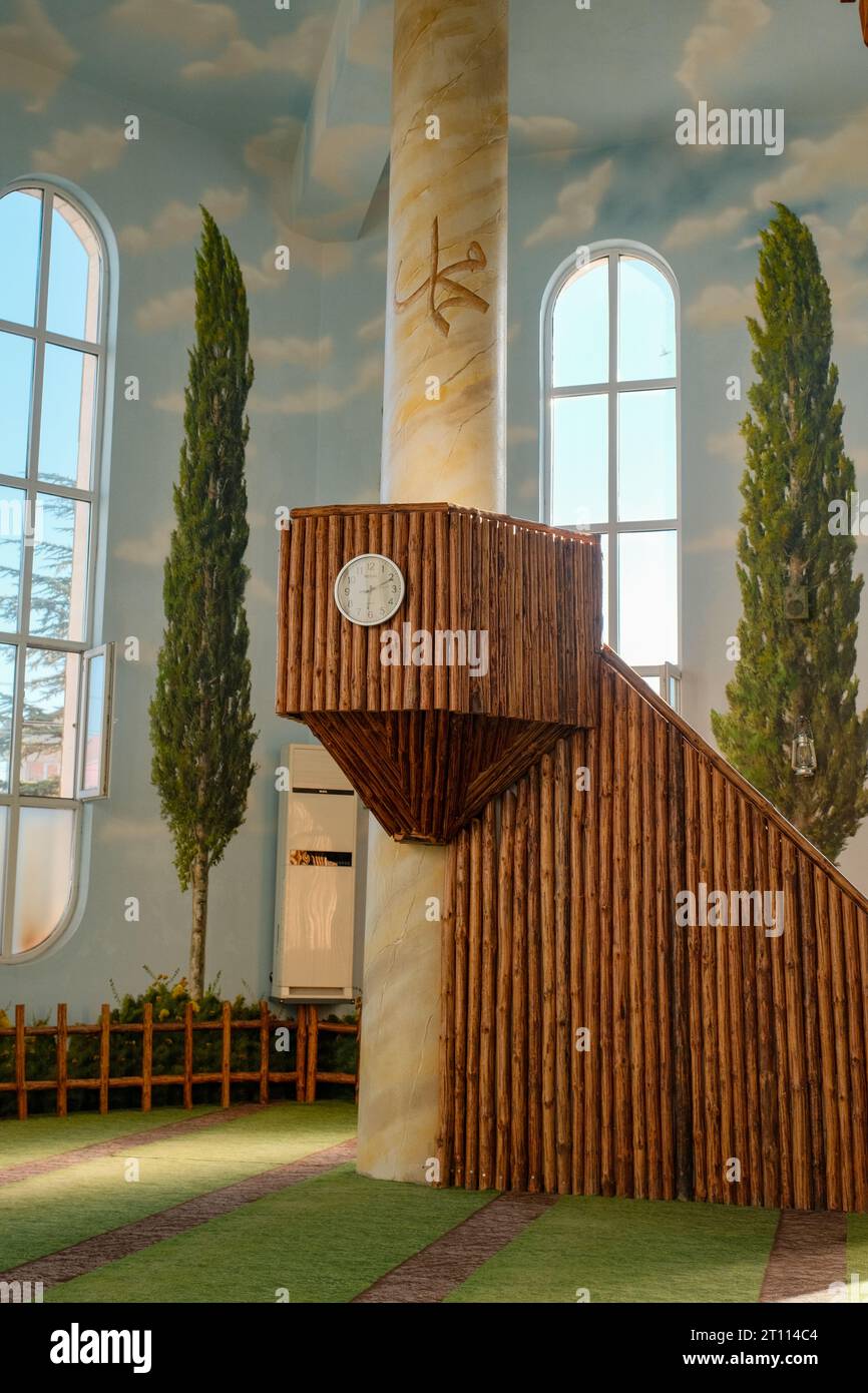 Behold the exquisite craftsmanship of the wooden minber inside Hamidiye ...