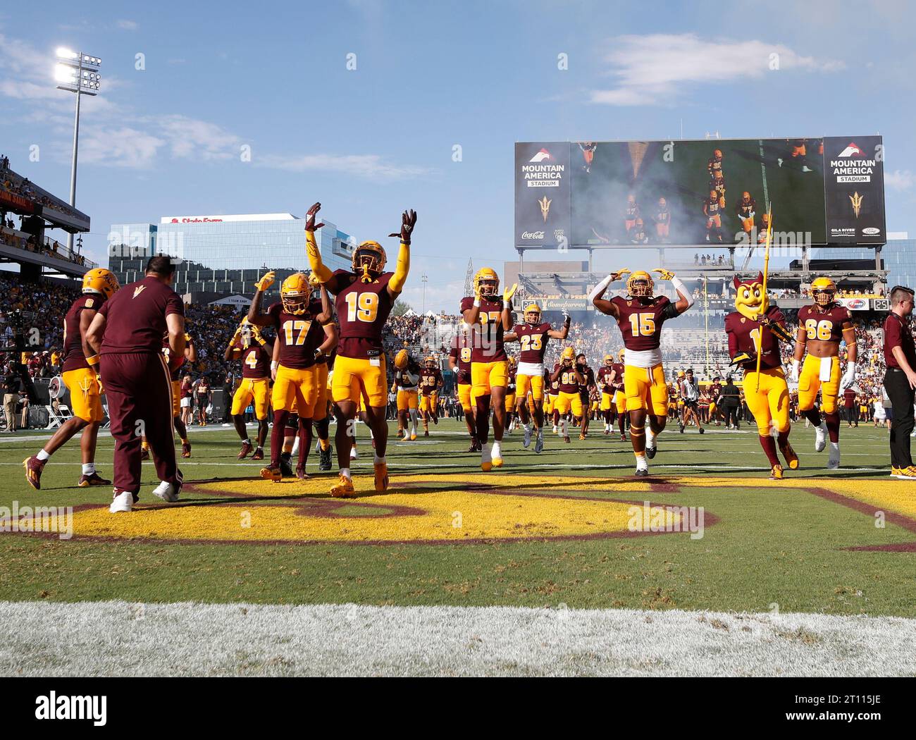October 7, 2023: Arizona State Sun Devils runs in before the NCAA ...