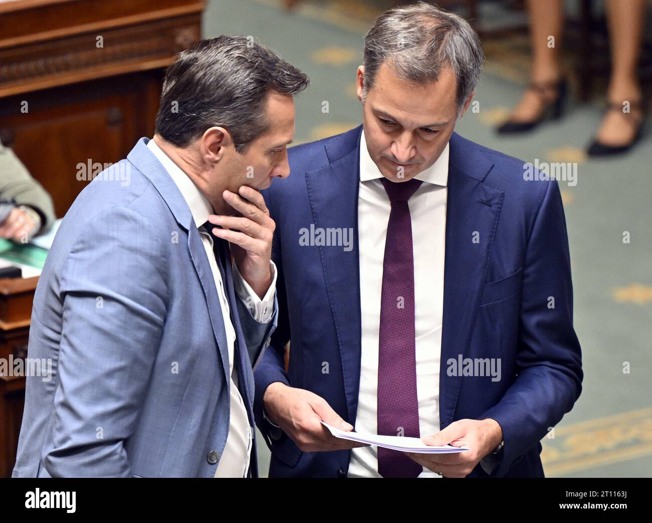 Brussels, Belgium. 10th Oct, 2023. MR's Michel De Maegd and Prime ...