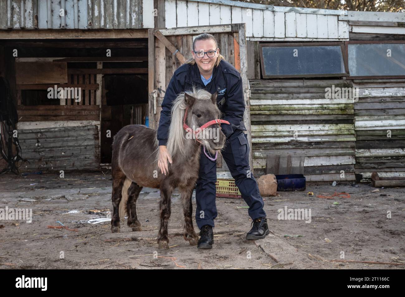 A female animal welfare inspector shares a heartwarming moment of ...