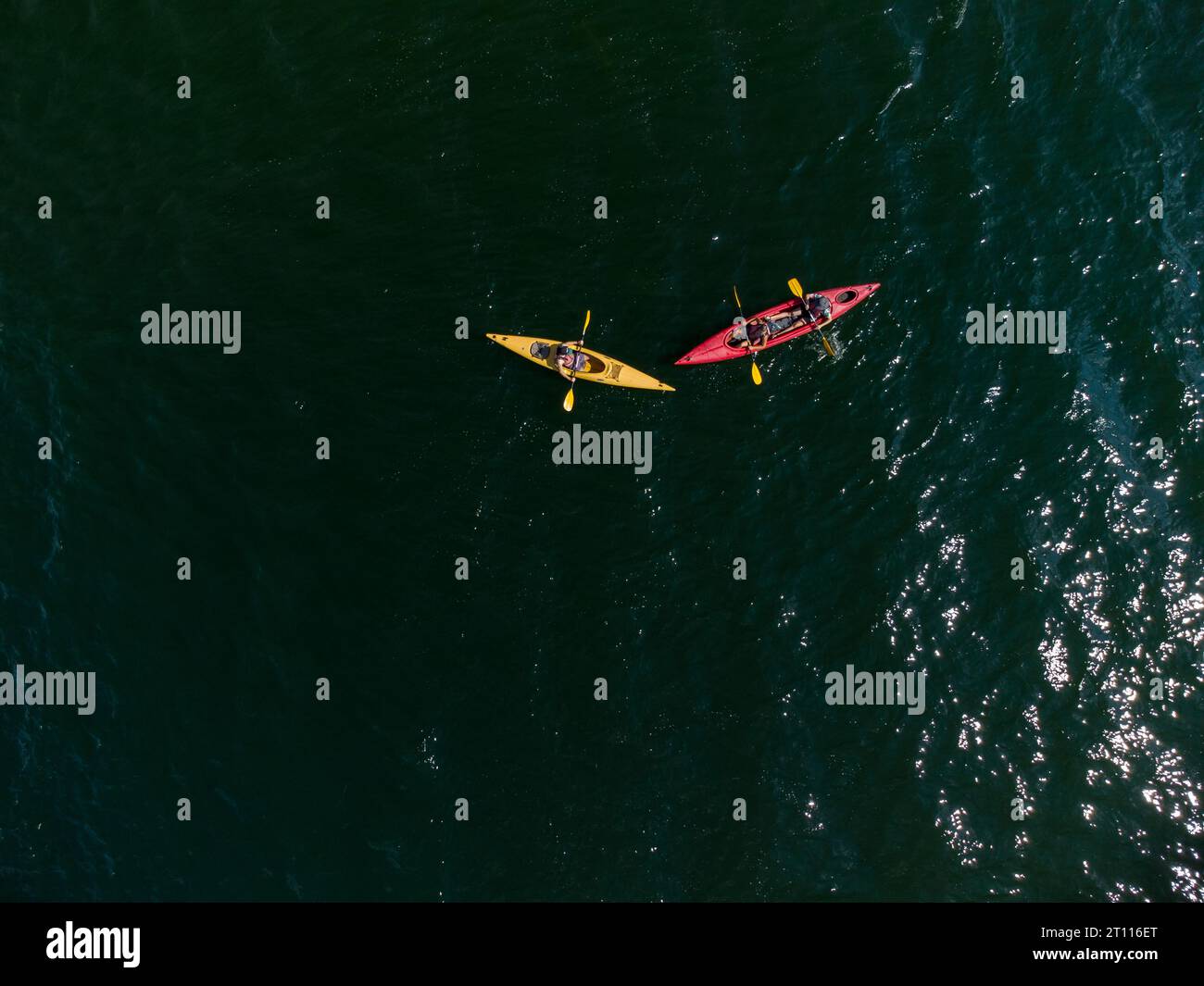 Aerial view man paddling in hi-res stock photography and images - Alamy