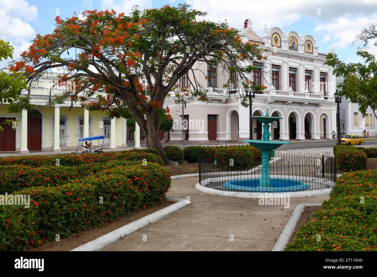 Cienfuegos, Cuba - 11 August 2023: colonial buildings at José Martí ...