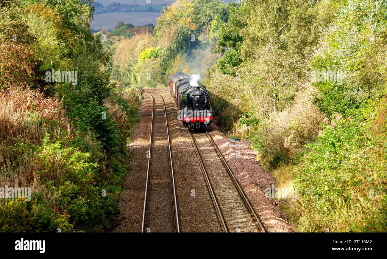 Dundee, Tayside, Scotland, UK. 10th Oct, 2023. The Flying Scotsman is ...